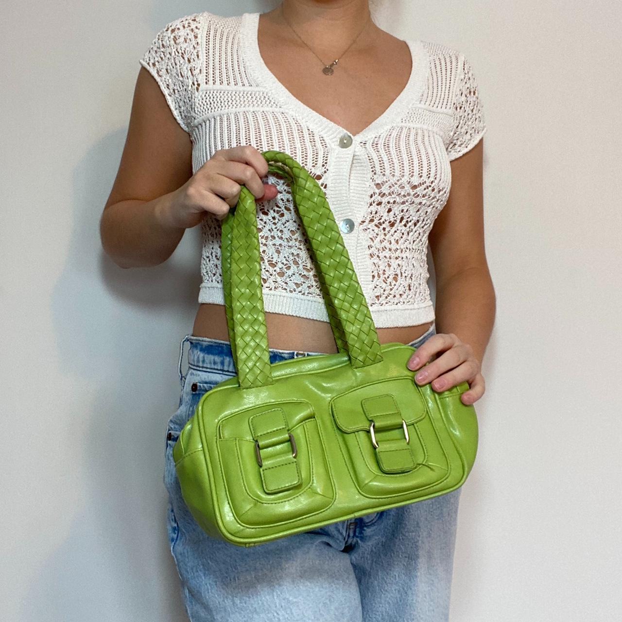 Y2K multi pocket, buckle purse with woven strap -... - Depop