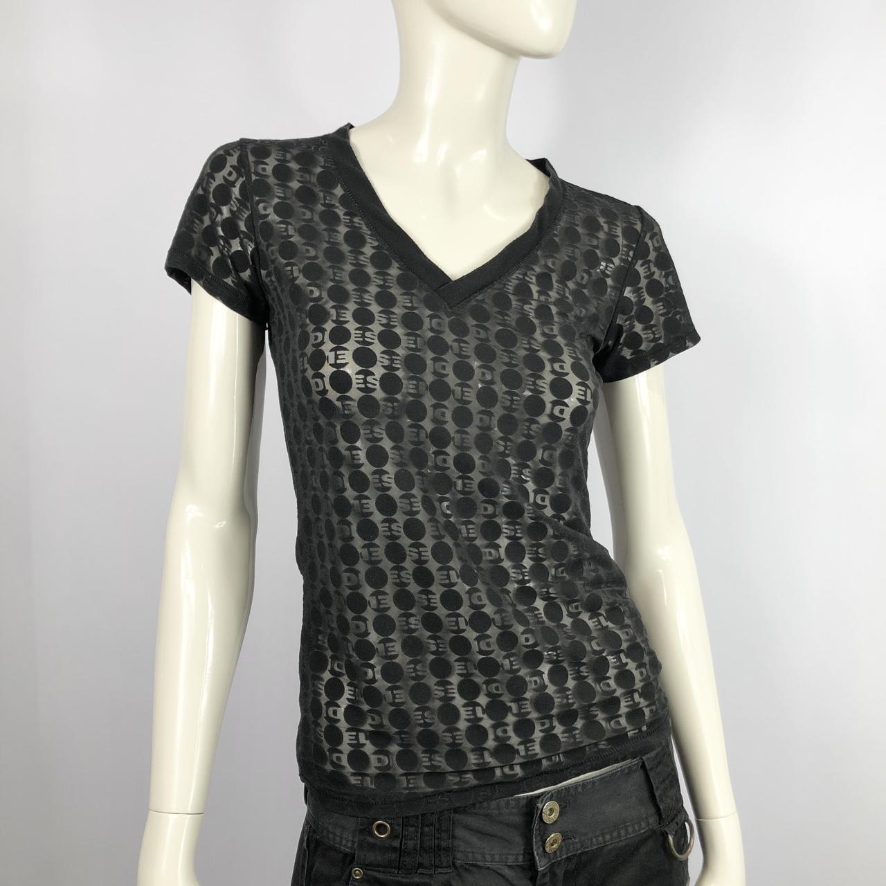 Vintage Diesel mesh tshirt Diesel mesh logo dot... - Depop