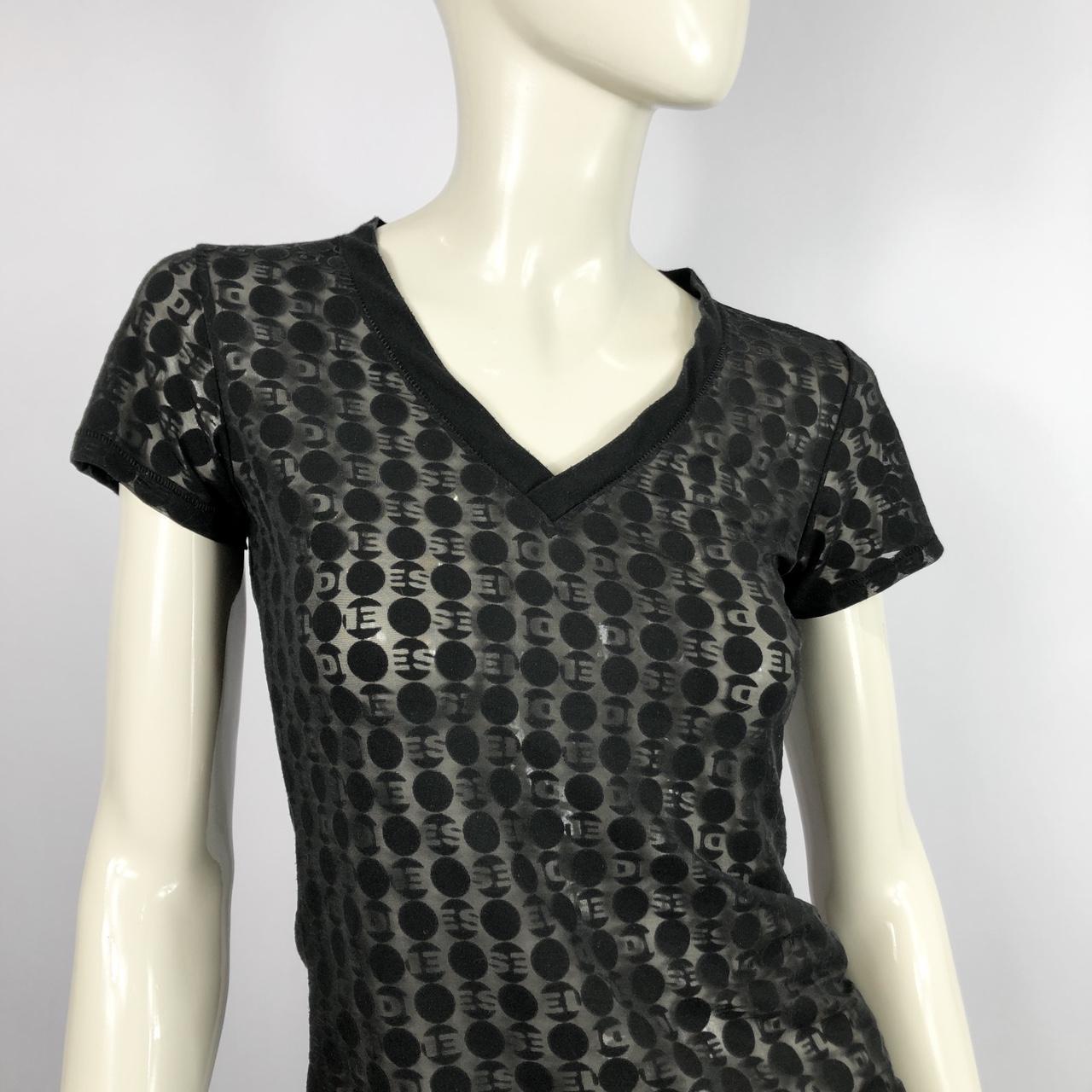 Vintage Diesel mesh tshirt Diesel mesh logo dot... - Depop