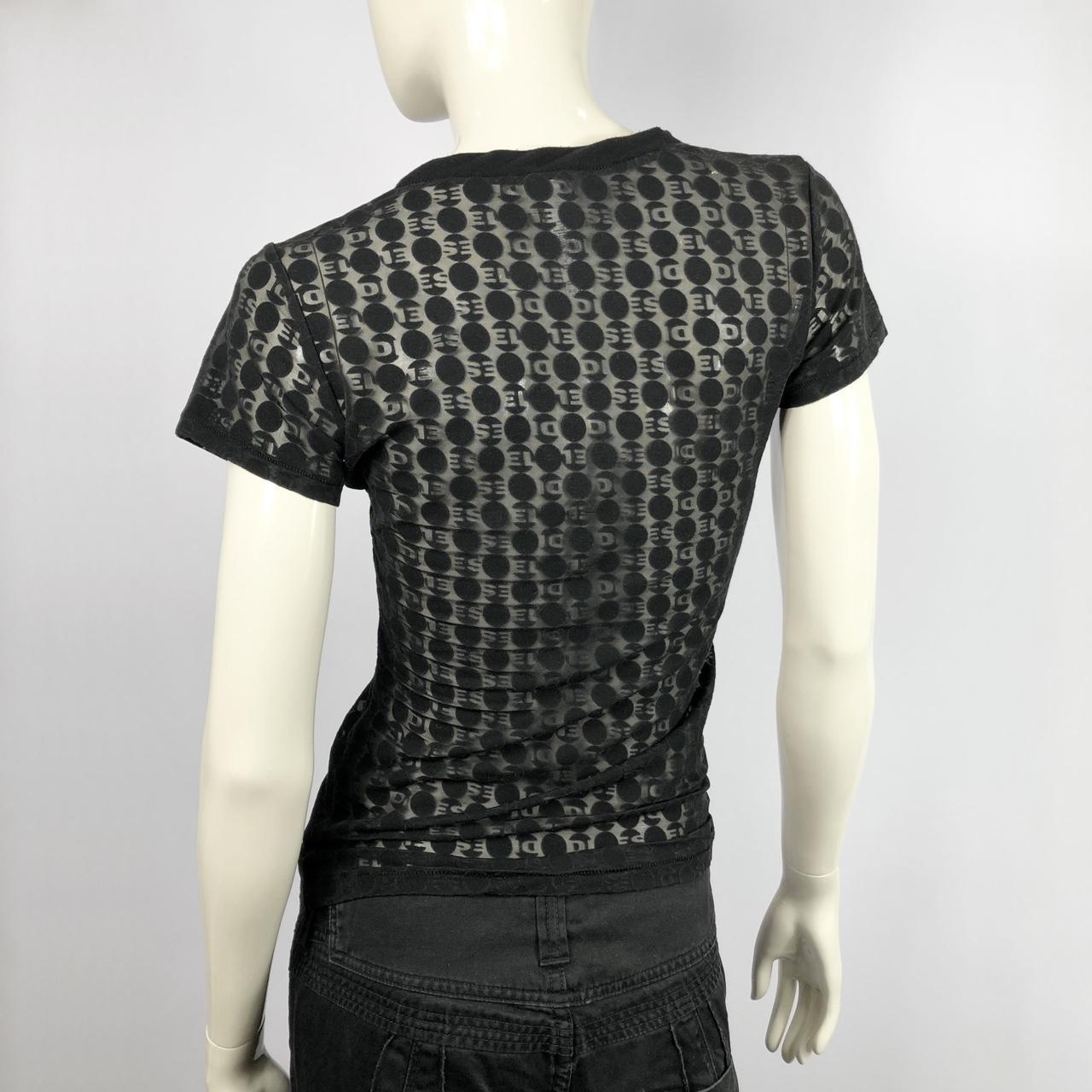 Vintage Diesel mesh tshirt Diesel mesh logo dot... - Depop