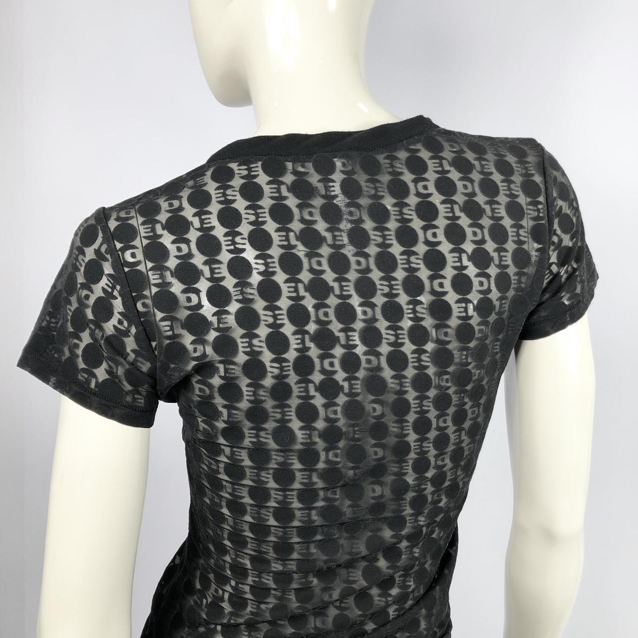 Vintage Diesel mesh tshirt Diesel mesh logo dot... - Depop