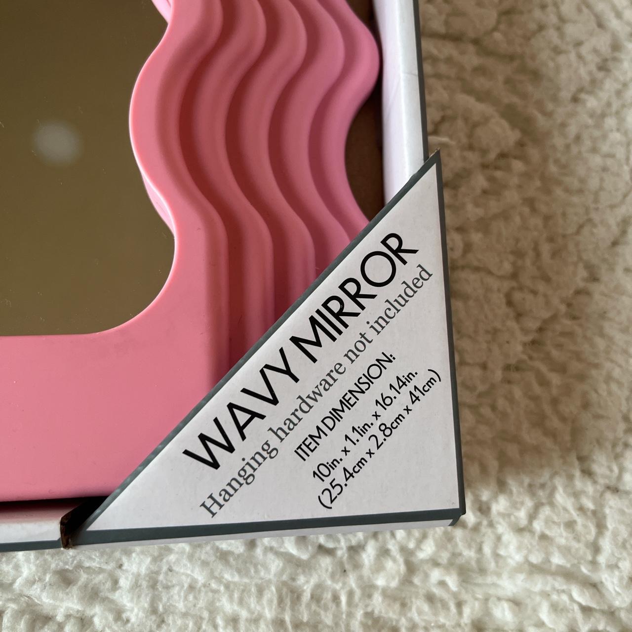 Wavy pink mirror, can be used on vanity or can also... - Depop