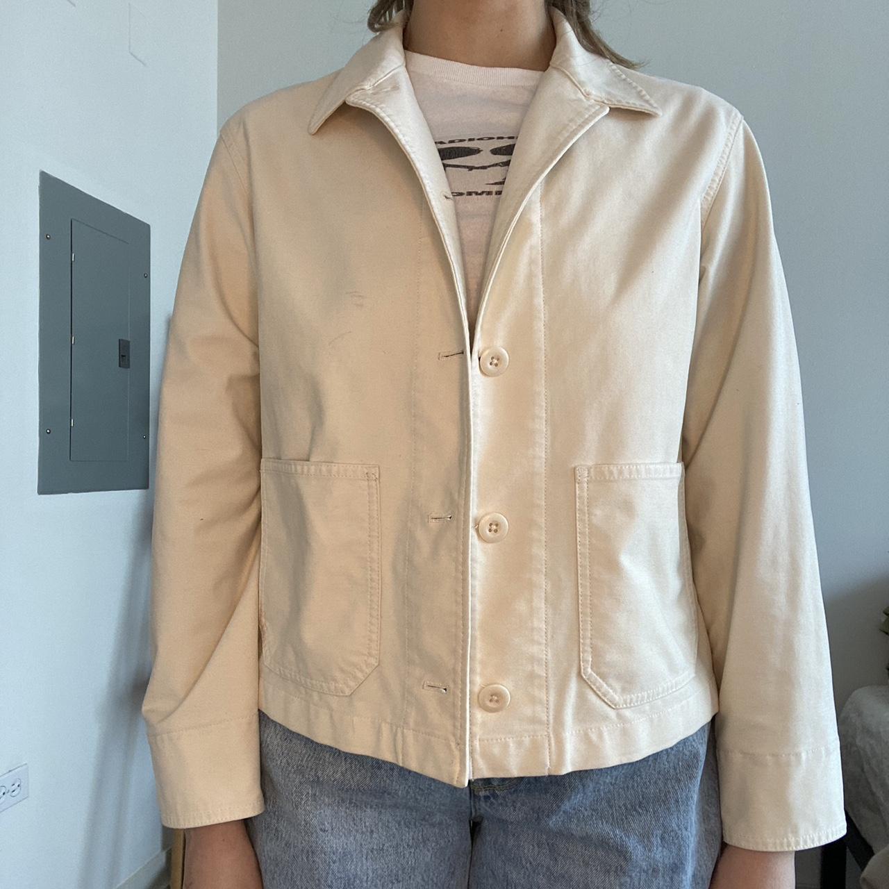 UNIQLO Women's Cream and White Jacket | Depop