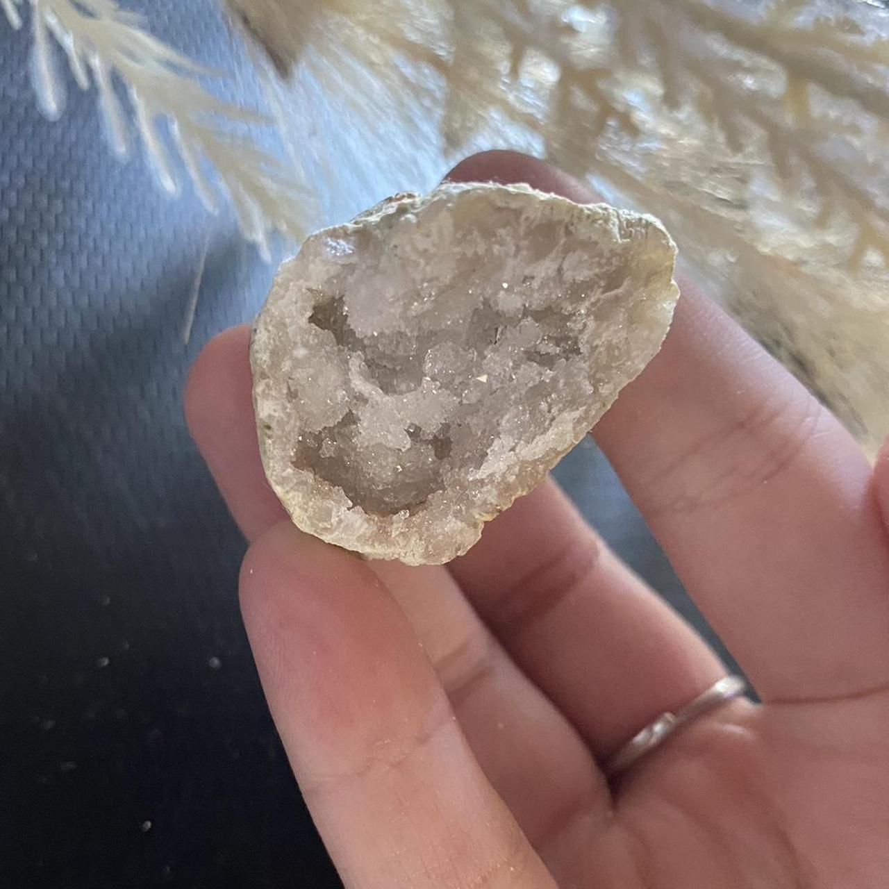 Clear quartz mini geode *Please note colour may... - Depop