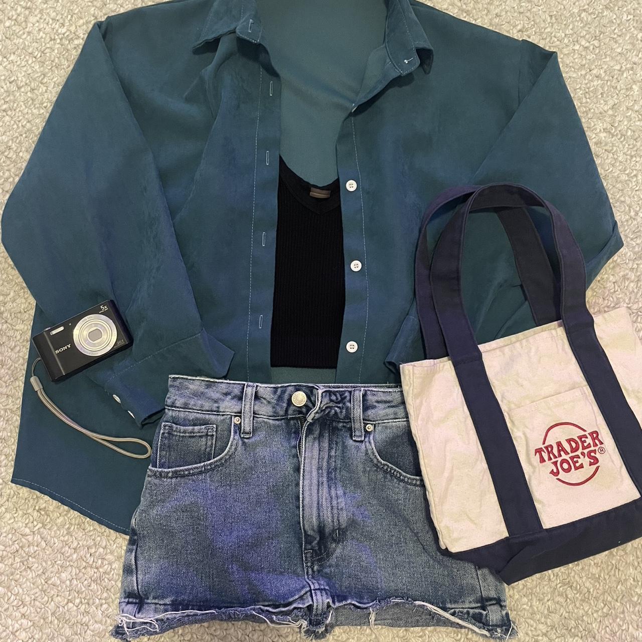 yesstyle blue button-up! - one size (fits m/l) *but... | Depop