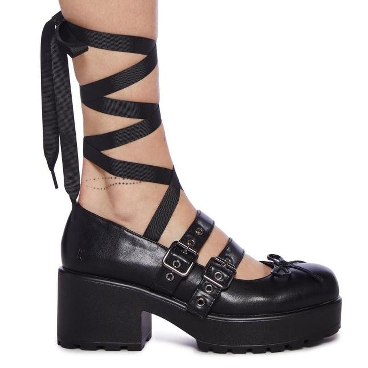 lace up platform ballet shoes Mary Jane’s Lace up... - Depop