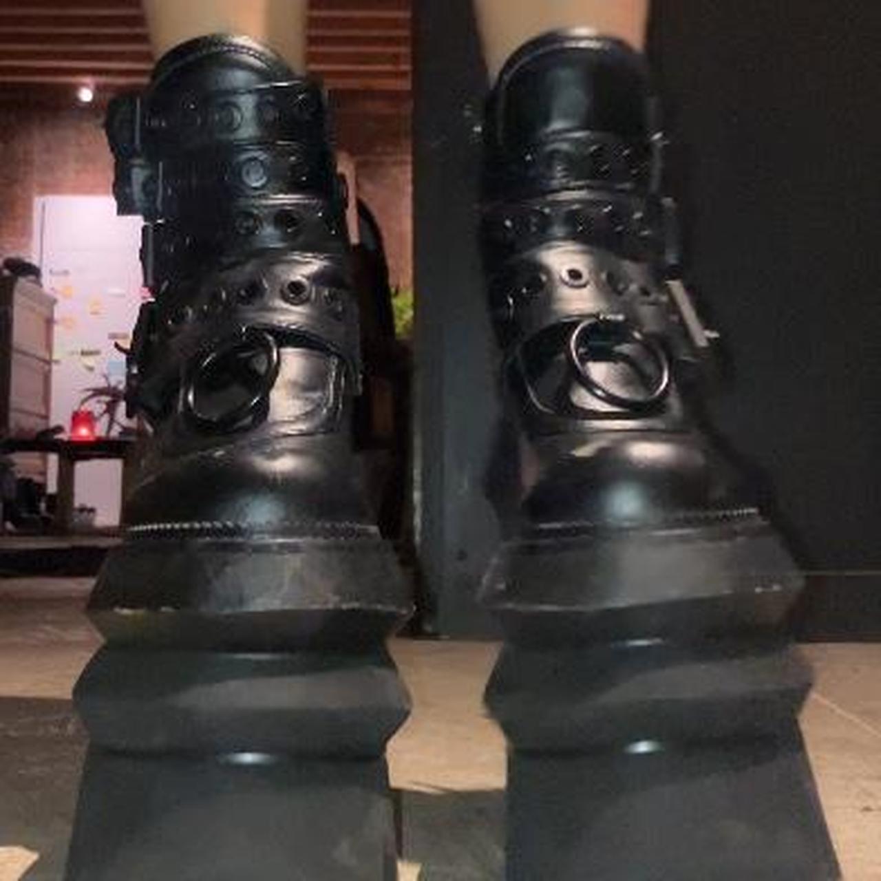 Stacked platform boots Women’s size 5 some scuffs ... - Depop
