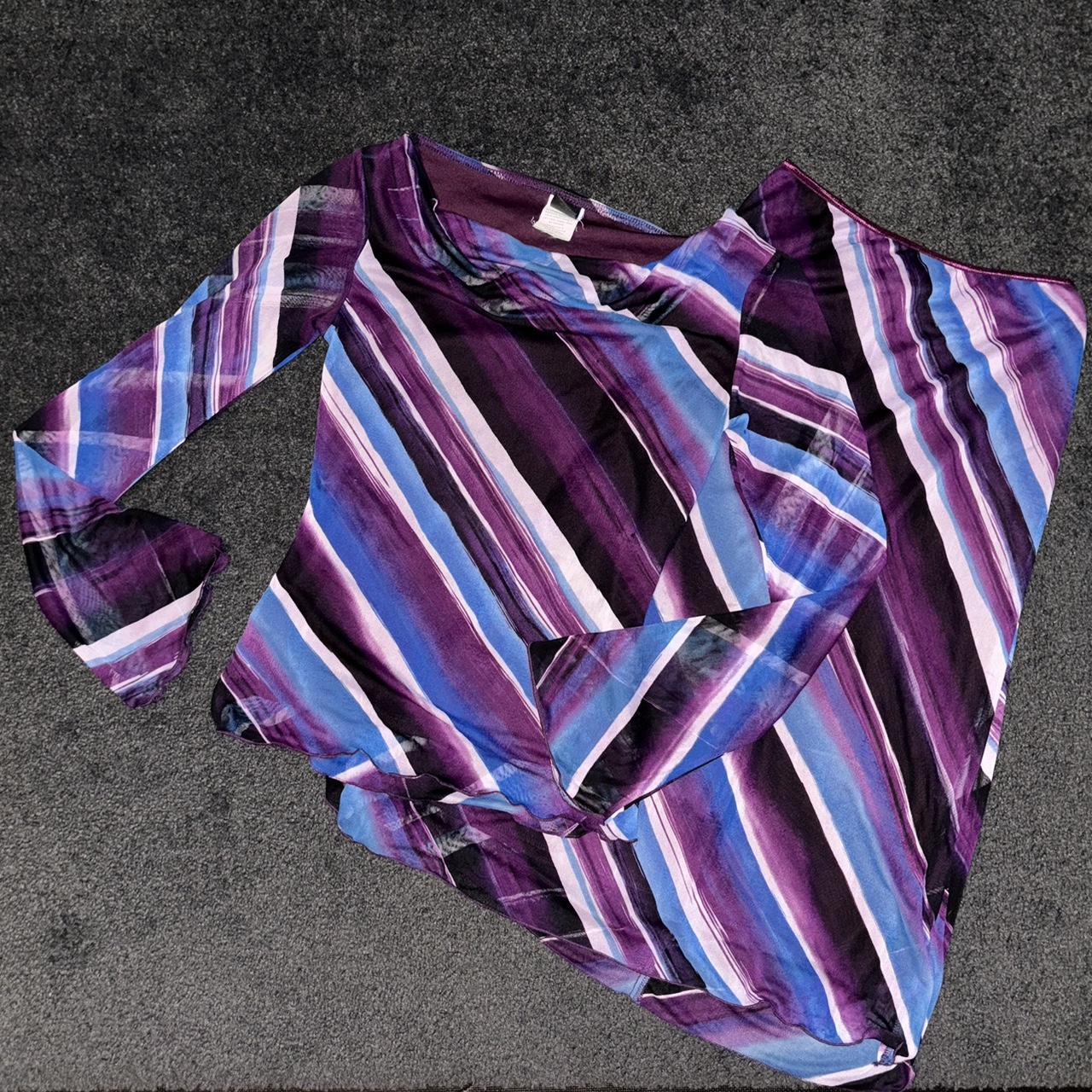Y2K Wrapper Mesh Plum / Purple & Blue 2 Piece Set 💜... - Depop