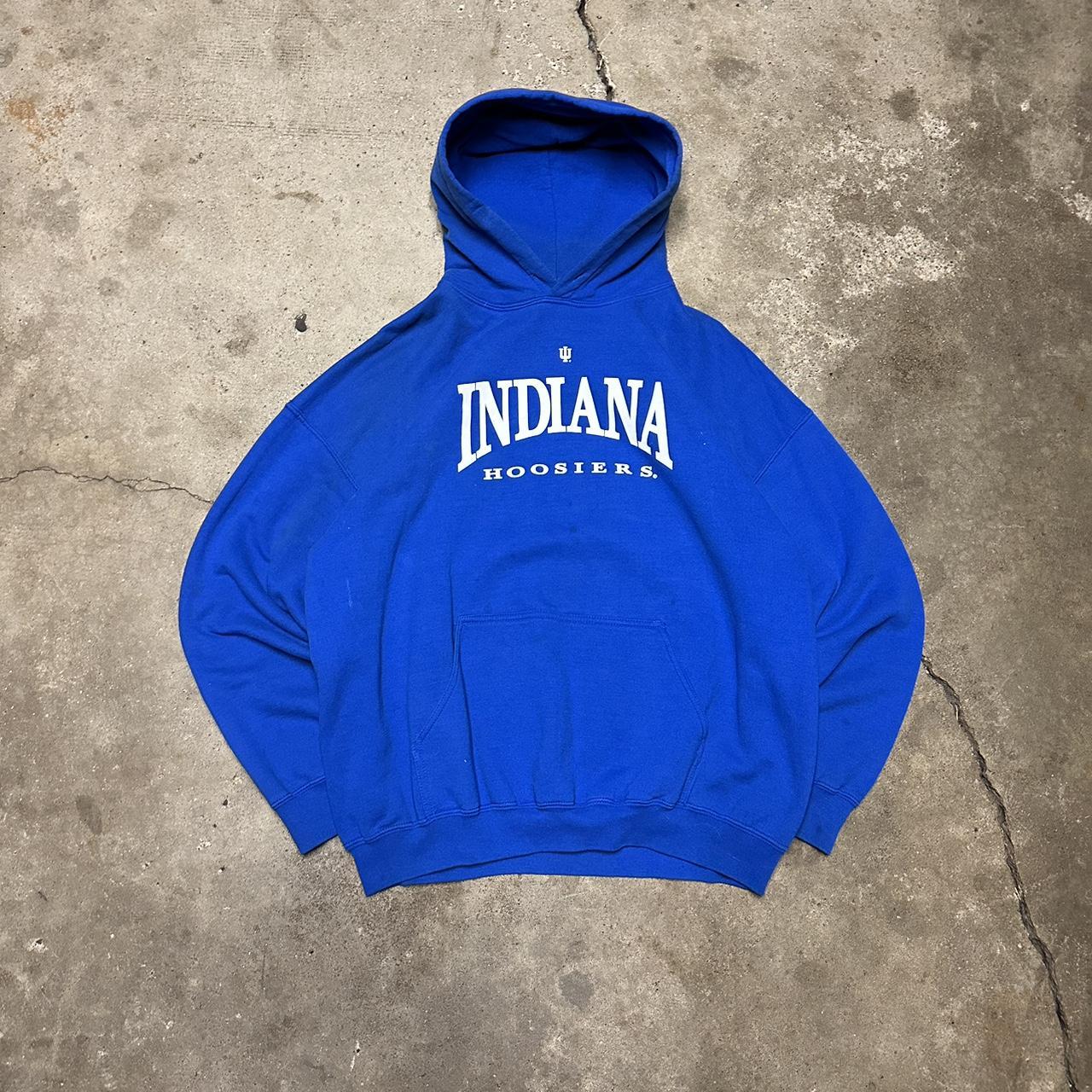 Vintage 90s blue indiana university hoosiers boxy... - Depop