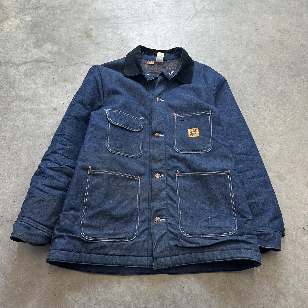 Vintage 70s Big Ben blanket lined dark denim chore... - Depop
