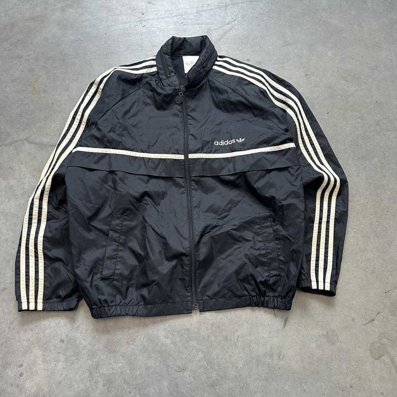 Vintage 90s adidas silver tag three stripe track... - Depop