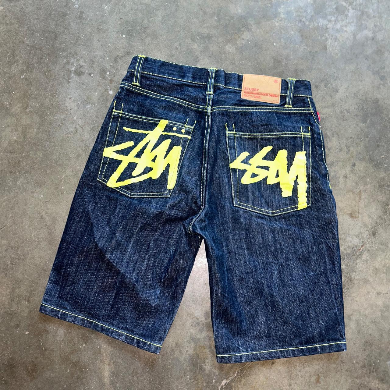 Stussy Jorts yellow print 30 x 30 | Depop