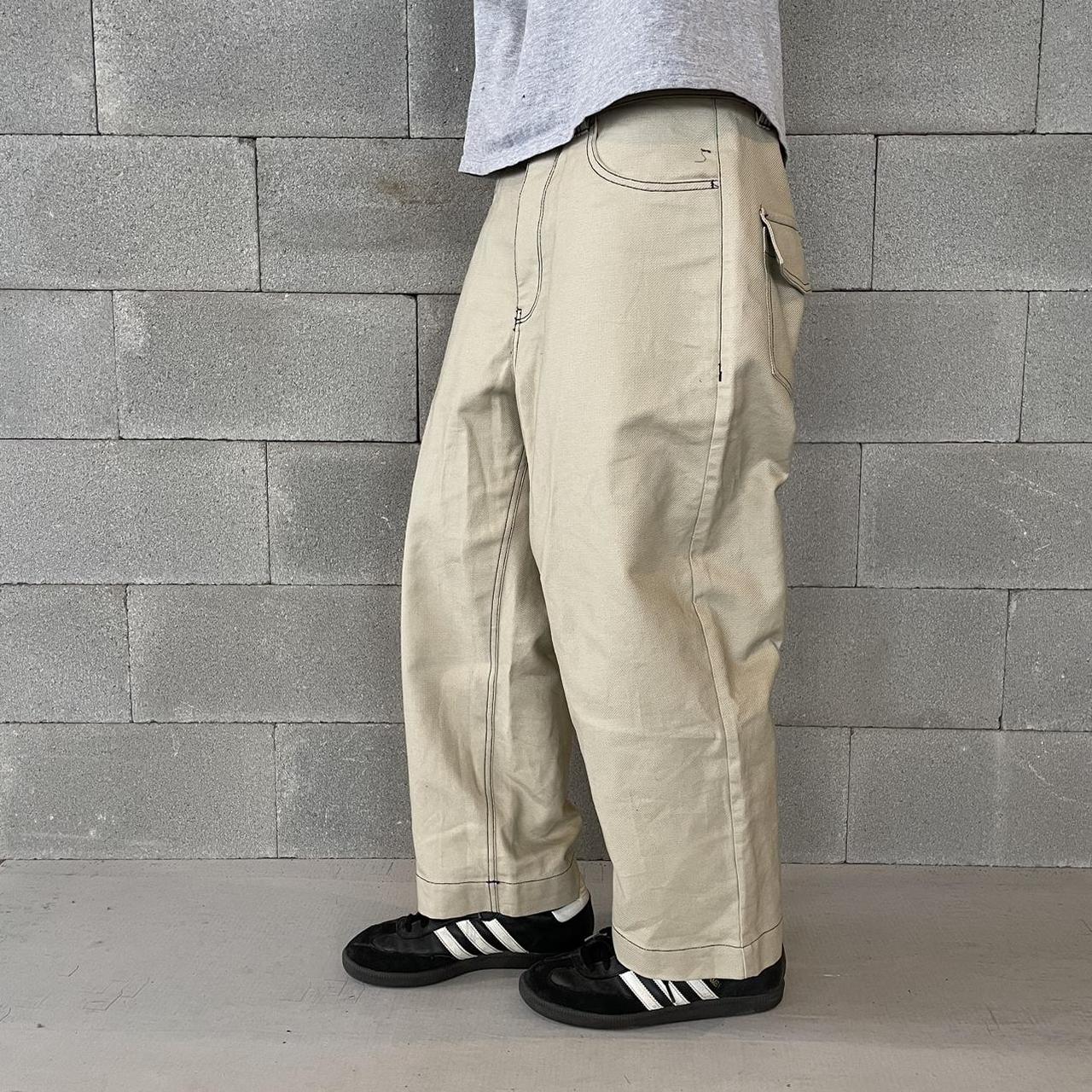 Baggy cream color jeans Great condition 30x30 DM... - Depop