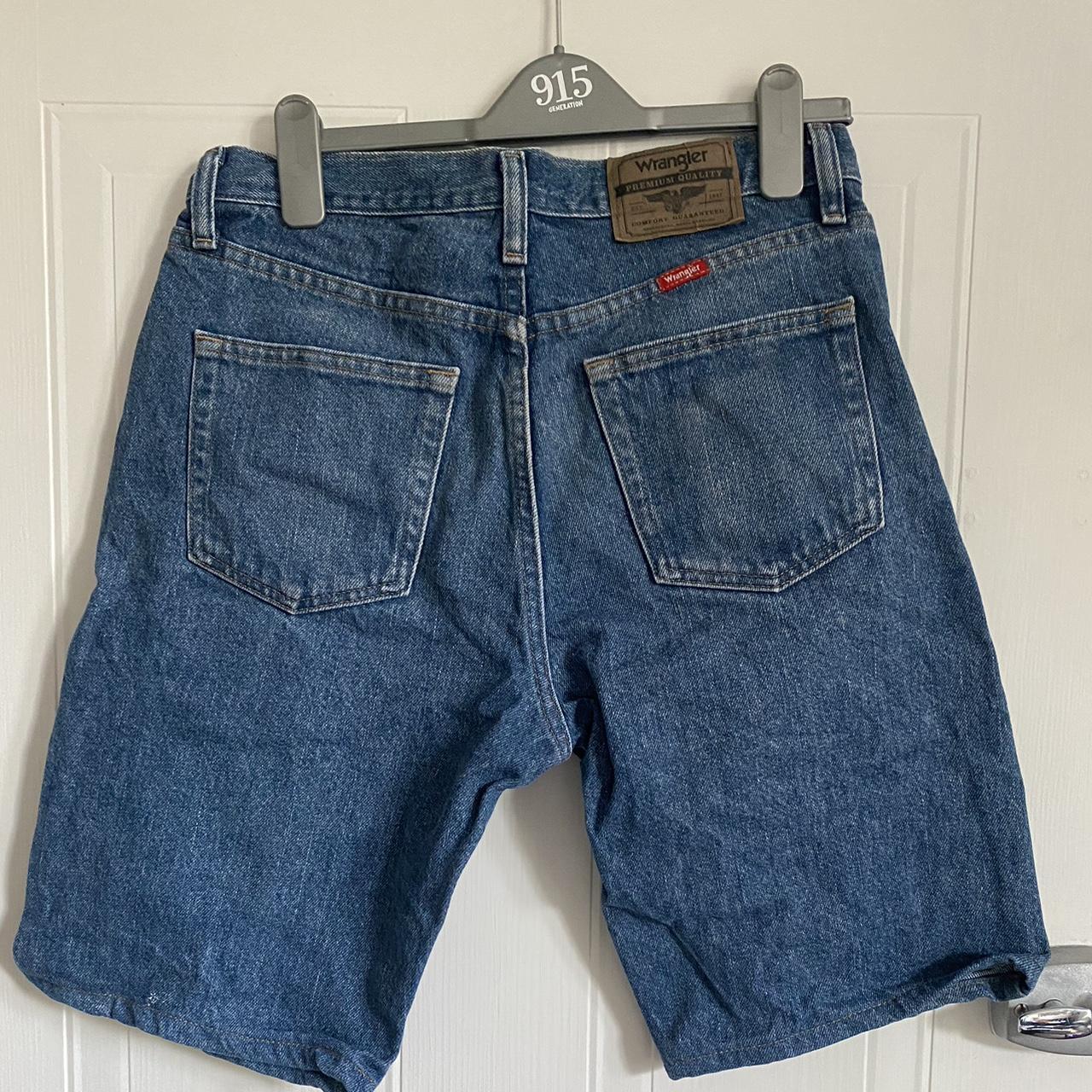 Wrangler Jorts Dark blue denim wrangler jorts.... - Depop