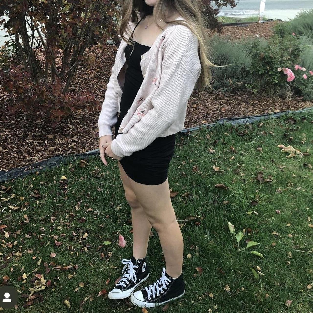 Hazel Moon Embroidered Cardigan Pale pink with... - Depop