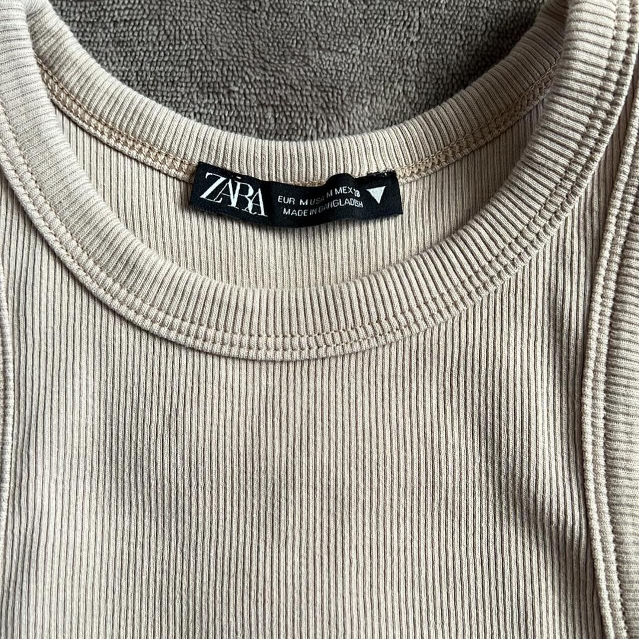 Zara Tank Top Tan colored ribbed tank top. Sits... - Depop