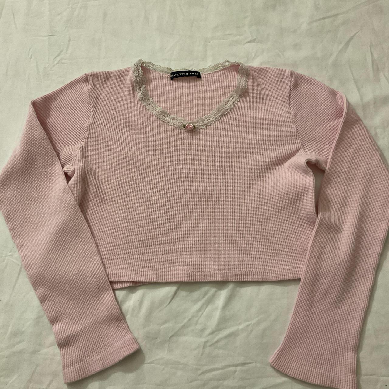 Long sleeve pink brandy top Coquette - Depop