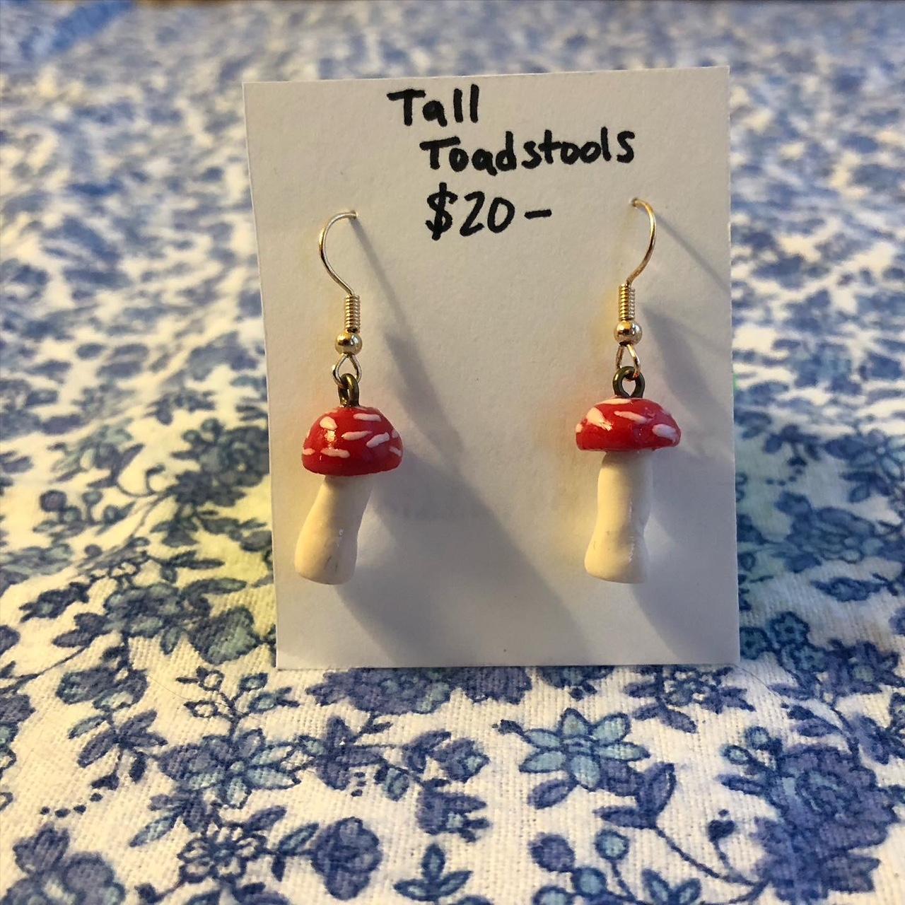 Handmade tall toadstool earrings! Hooks can be... - Depop