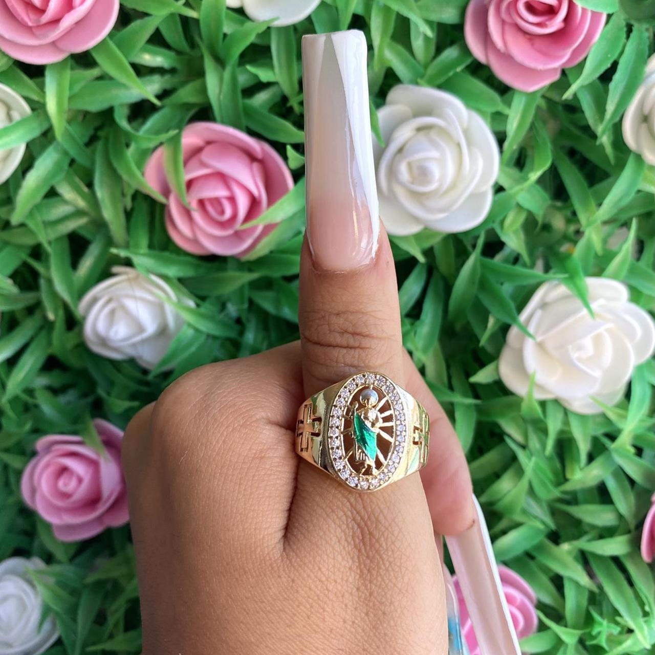 San Judas Rhinestone Ring Sizes: 7 8 9 10 This... - Depop