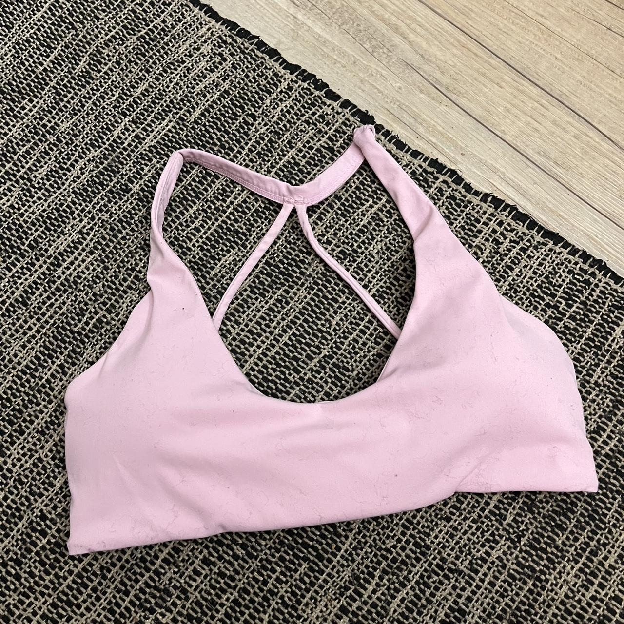 pink padded sports bra - Depop