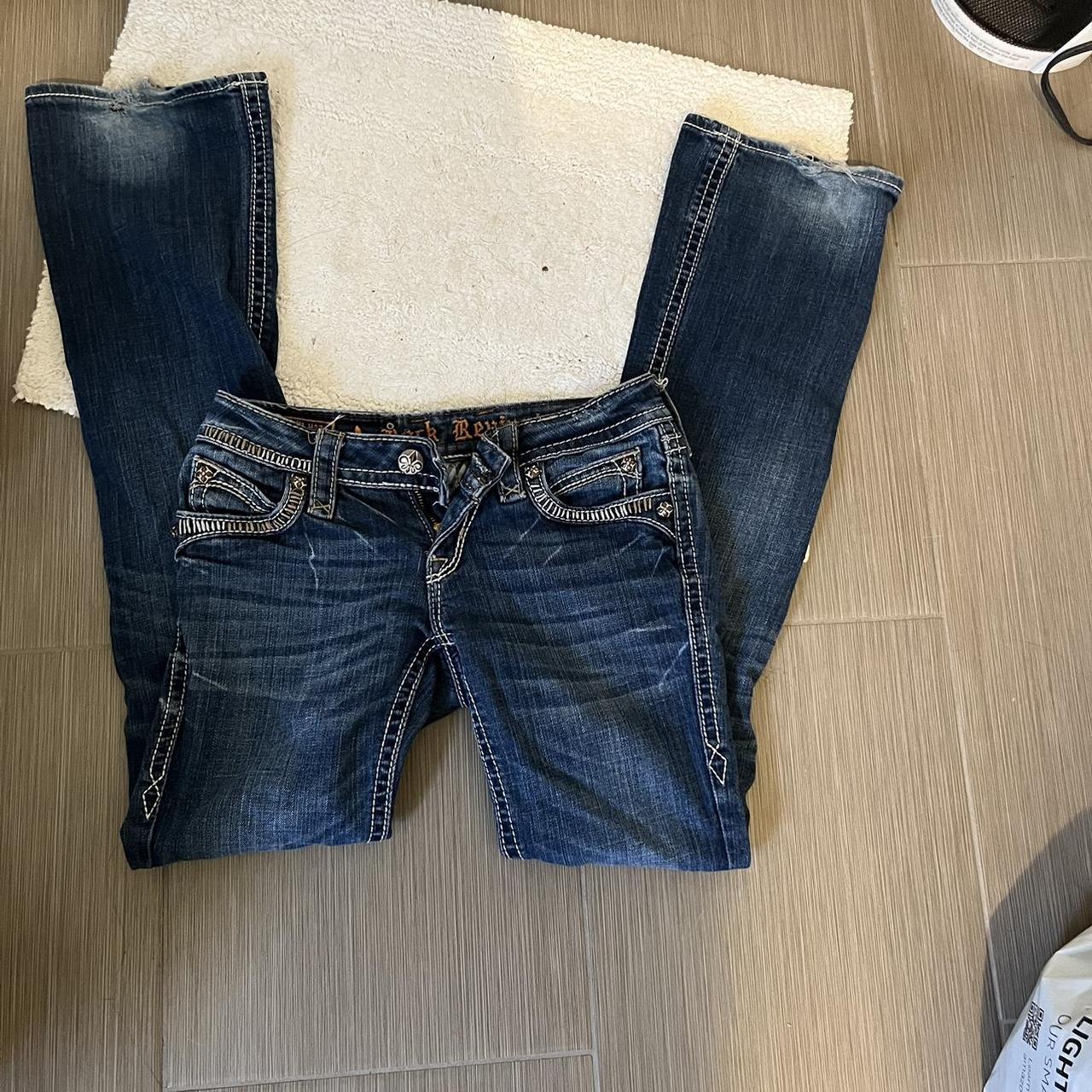 Rock Revival low rise Bootcut Jeans in good... - Depop