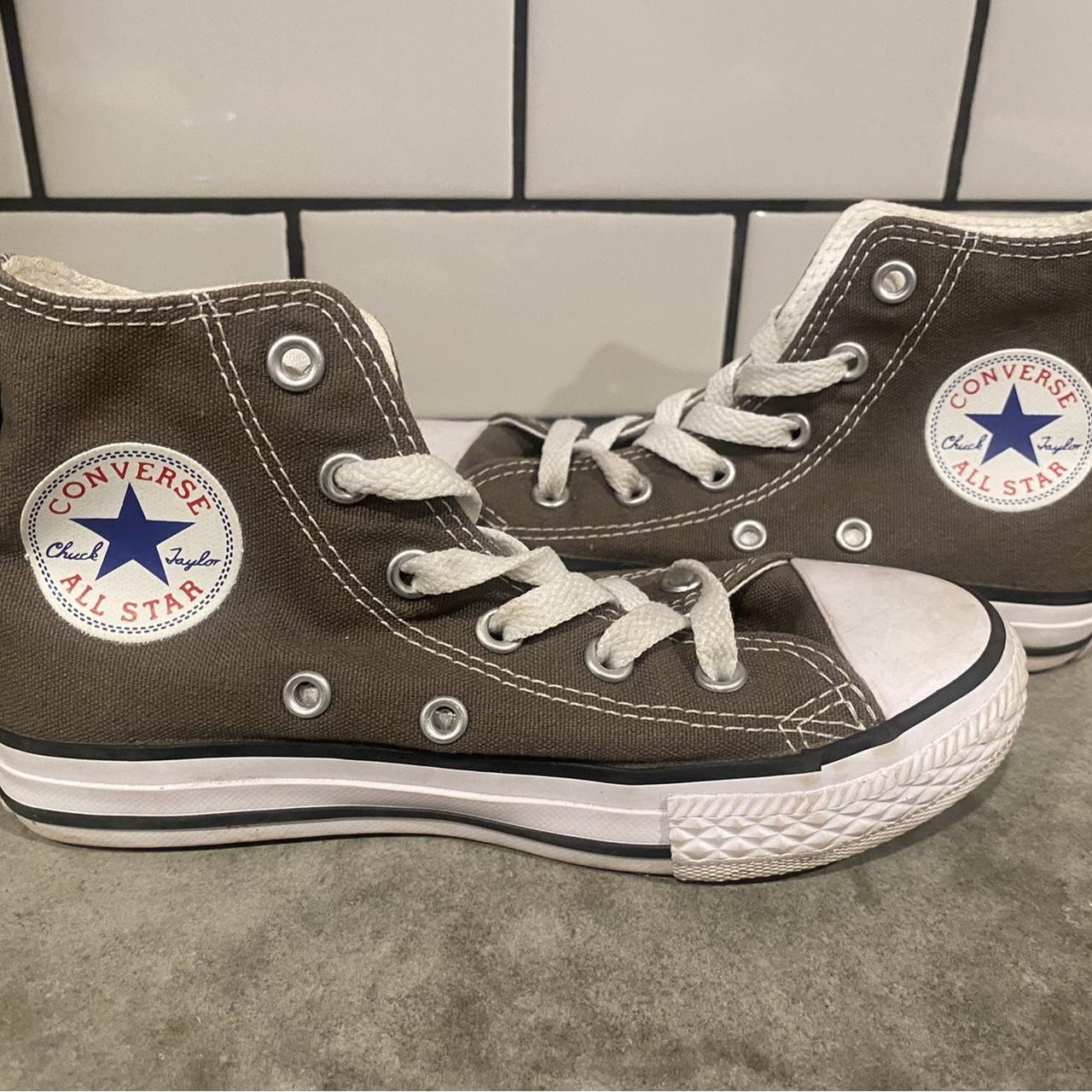 Kids grey converse Size 12.5 - Depop