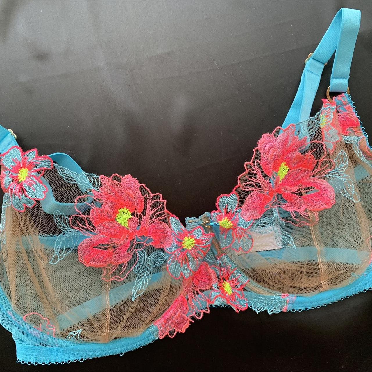 Honey Birdette Christine turquoise size 16F bra in... - Depop
