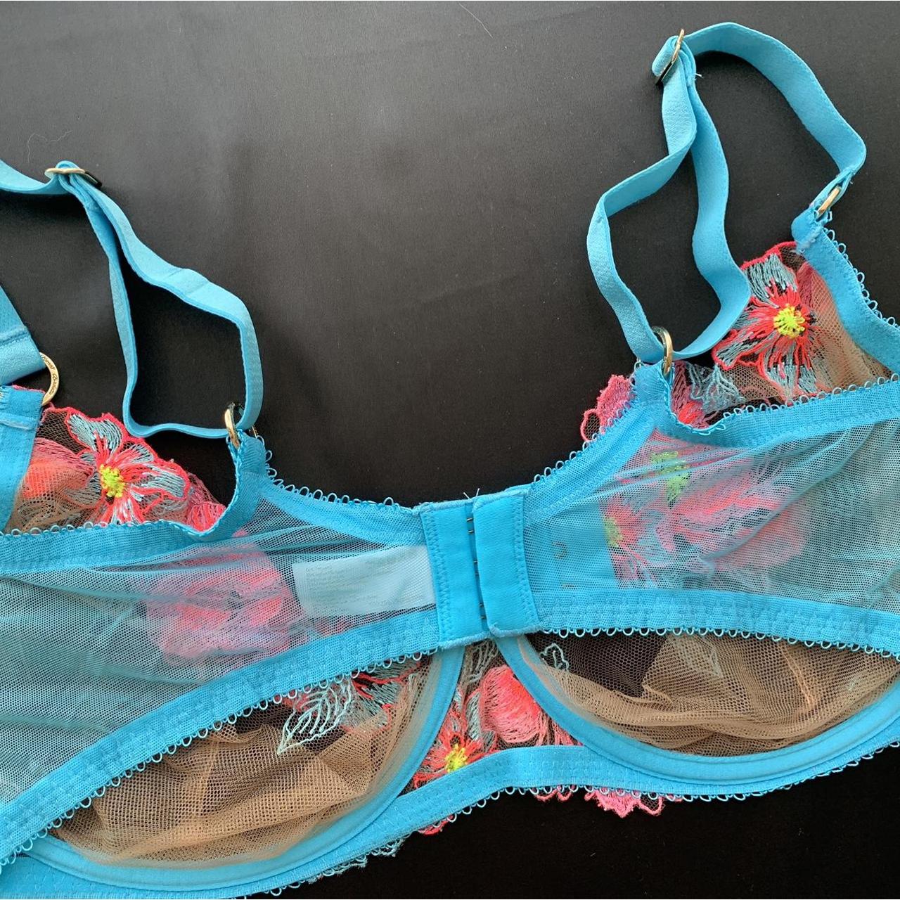 Honey Birdette Christine turquoise size 16F bra in... - Depop
