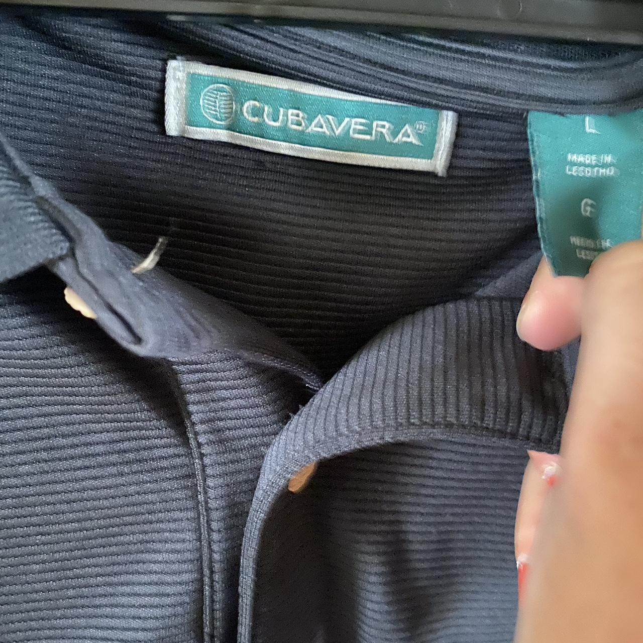 Cubavera Mens Polo Shirt large Black Textured... - Depop