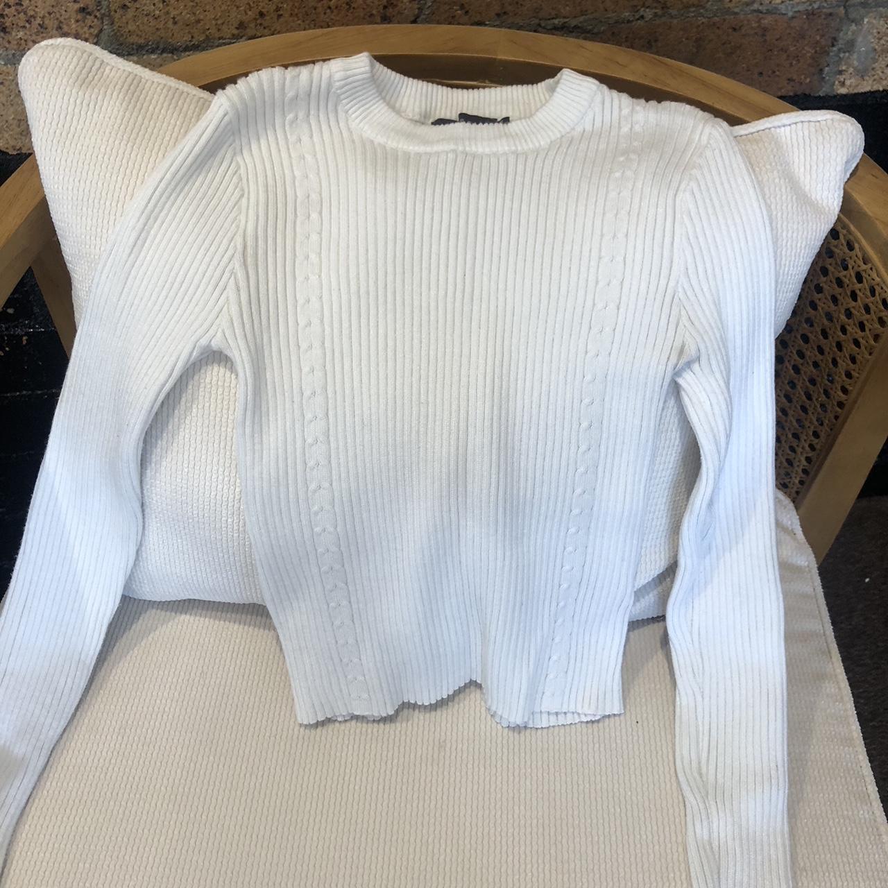White knit long sleeve !! Mirrou top 🤍 - Depop