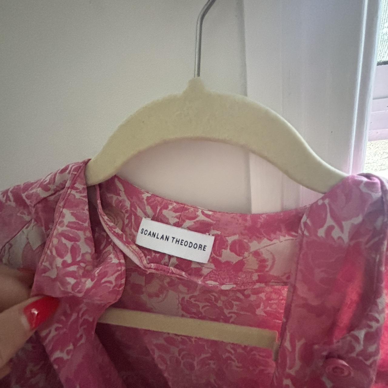 Scanlan Theodore pink and white floral 3/4 cocoon... - Depop