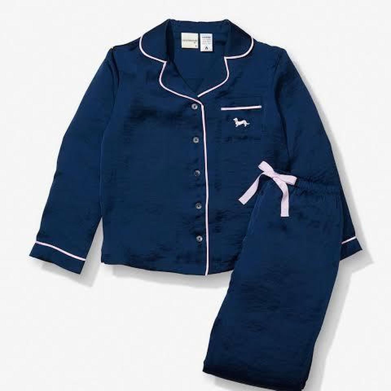 Navy satin peter alexander set Size 14 girls no... - Depop