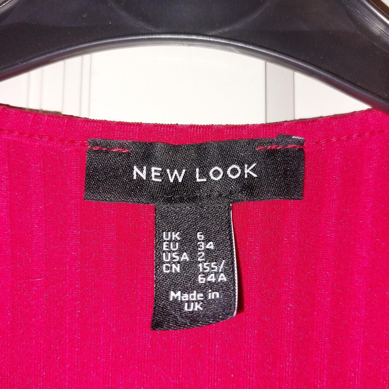 New Look red, cross over top Size 6 Worn but in... - Depop