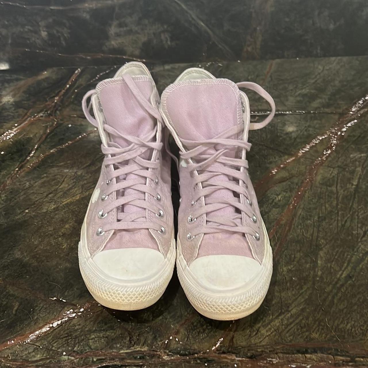 Purple flowery converse. - Depop