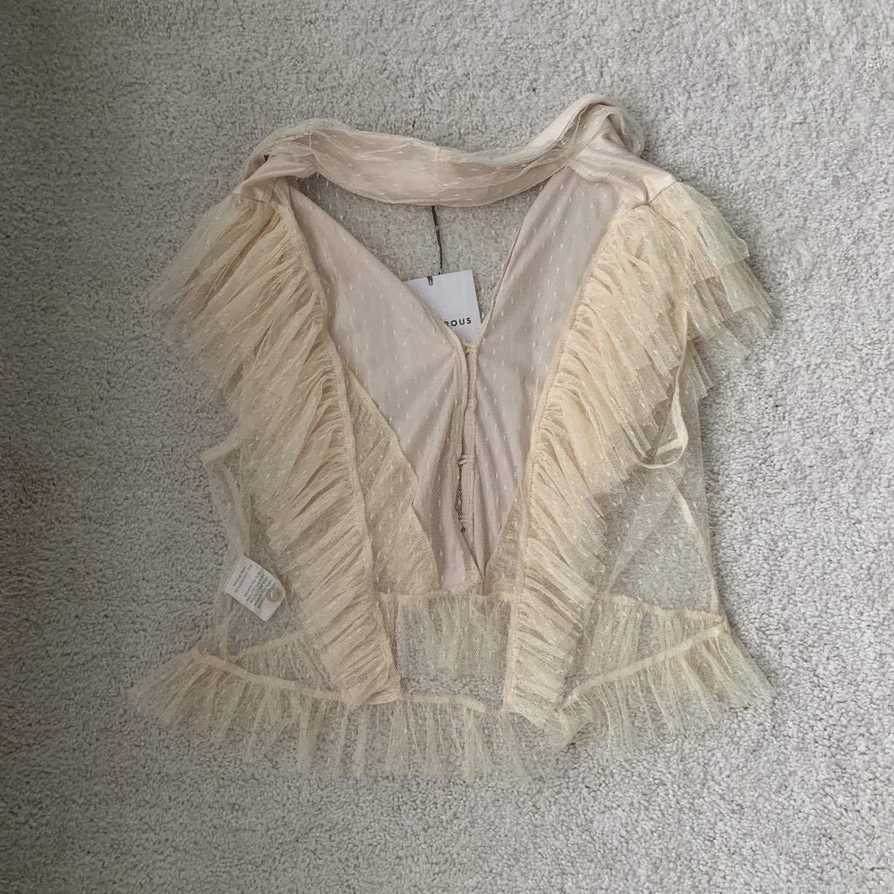 SHEER CREAM TOP! Super cute piece to make an outfit... - Depop