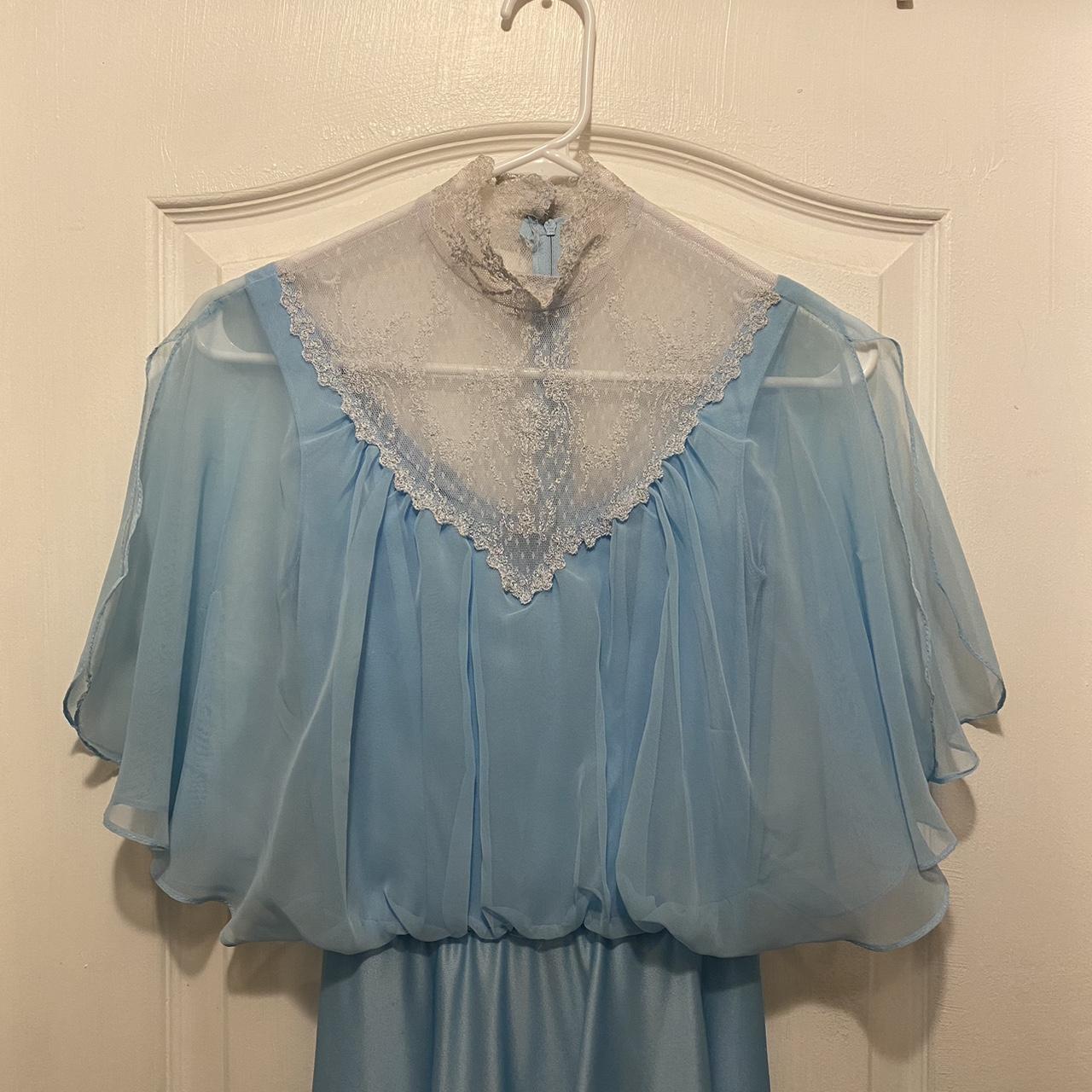 gorgeous vintage baby blue lace dress - i believe... - Depop
