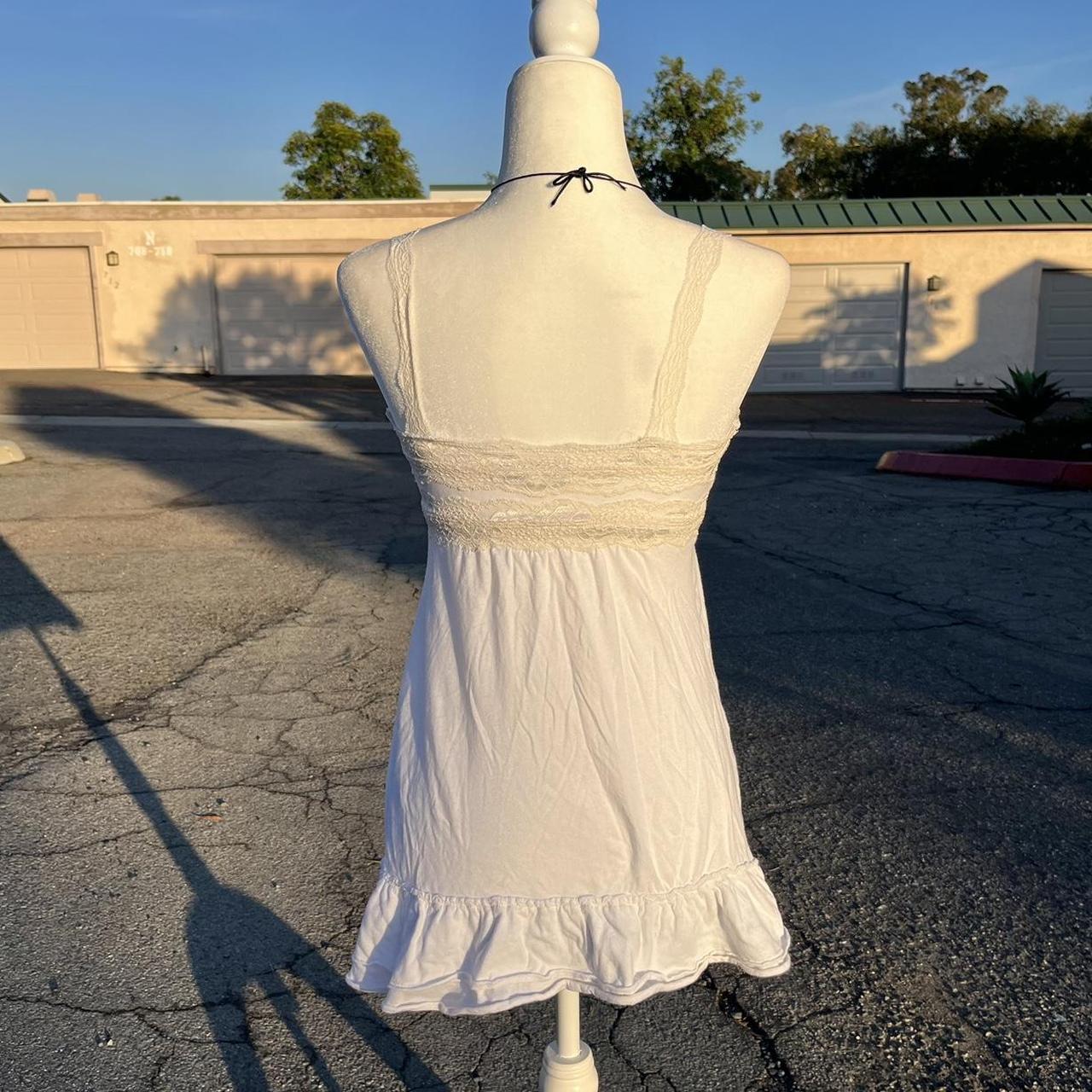 abercrombie & fitch babydoll top white & cream lace... - Depop