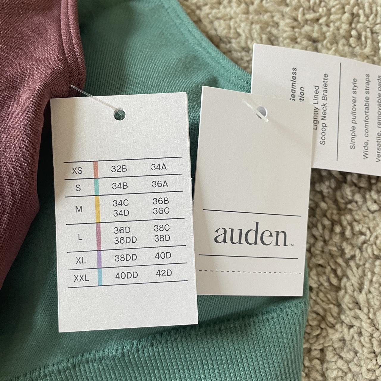 Auden Women's Burgundy and Green Bra | Depop