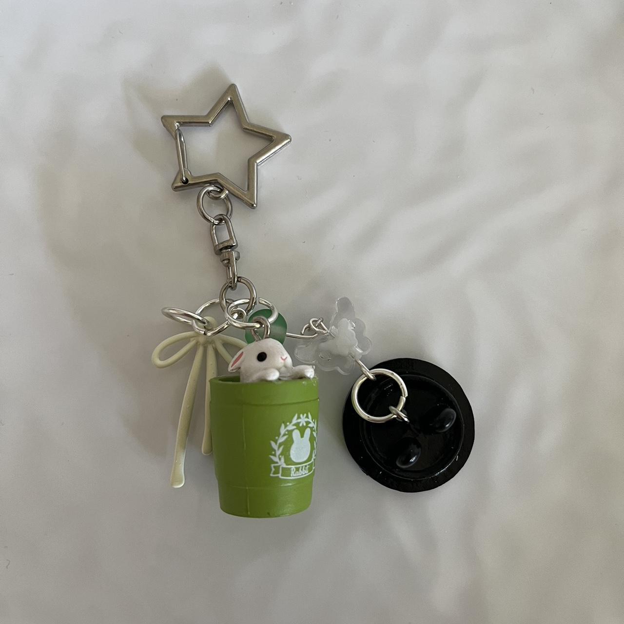 Matcha latte bunny keychain - Depop