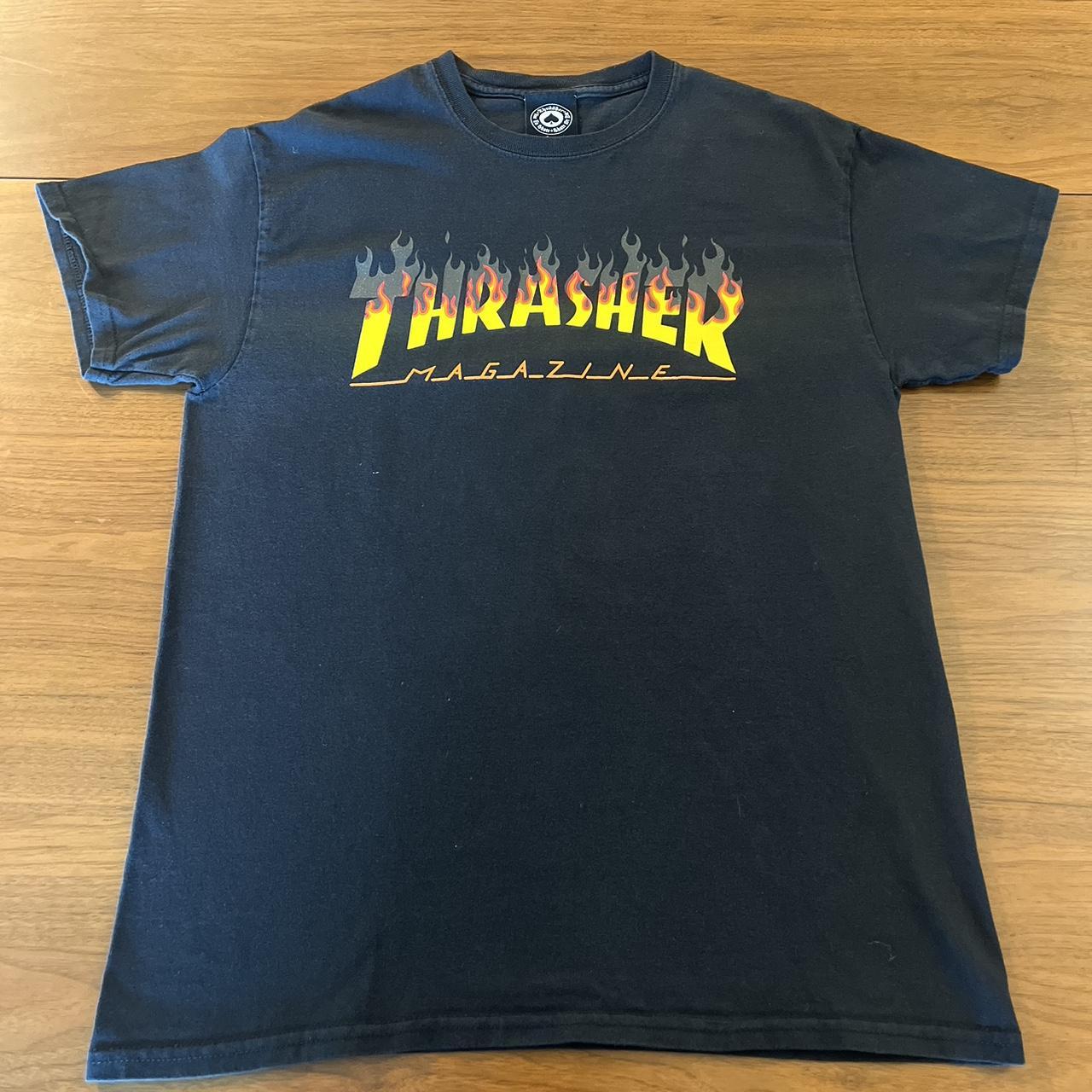 thrasher magazine fire design t shirt #thrasher... - Depop