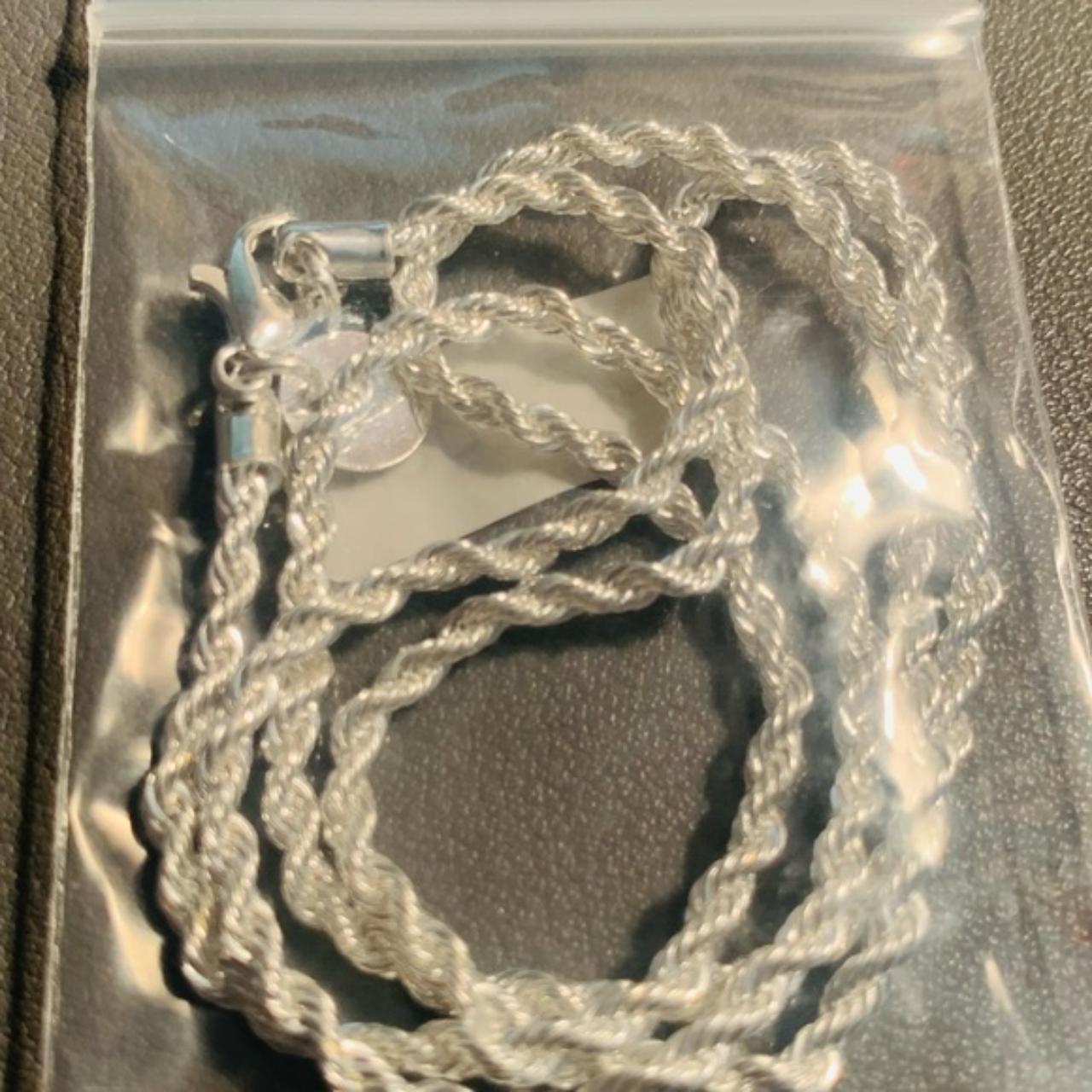 925 Sterling silver 2MM 20inches rope chain... - Depop