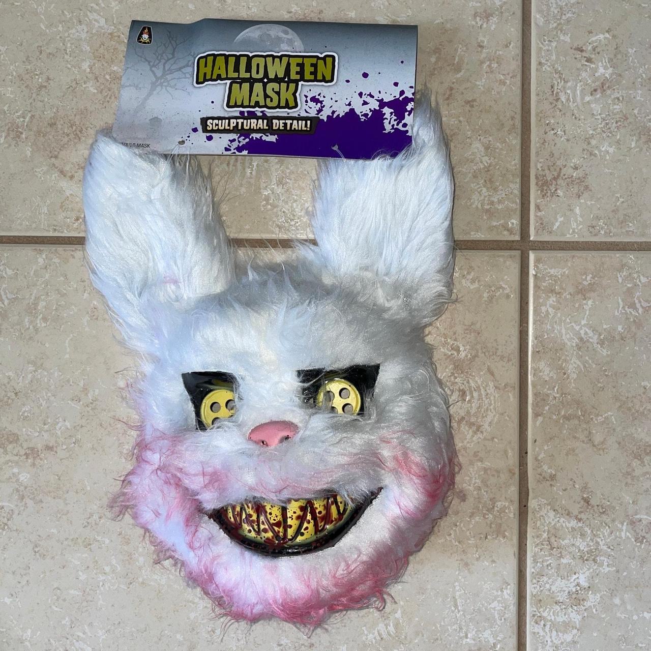BLOODY SNOWBALL MASK White creepy bunny vacu-form... - Depop