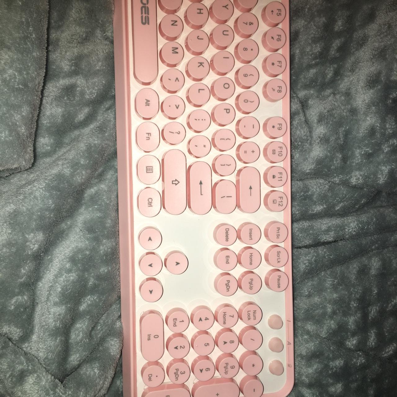 pink aesthetic keyboard!! i lost the mouse and the... - Depop