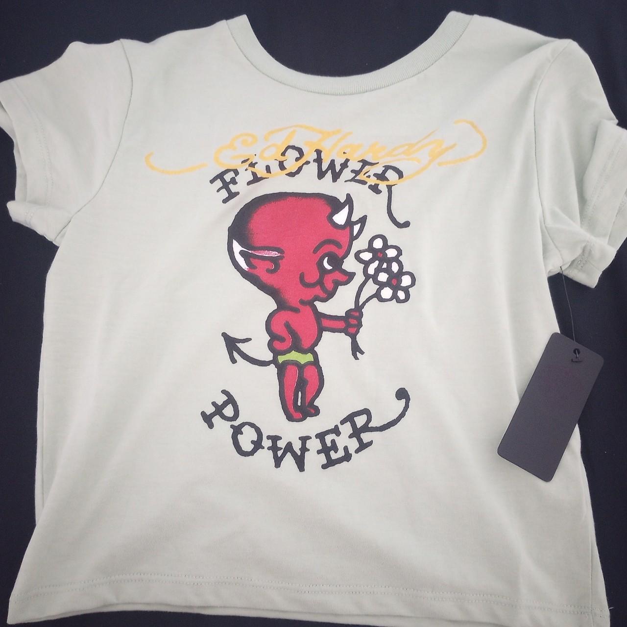 green Ed Hardy devil top - Depop