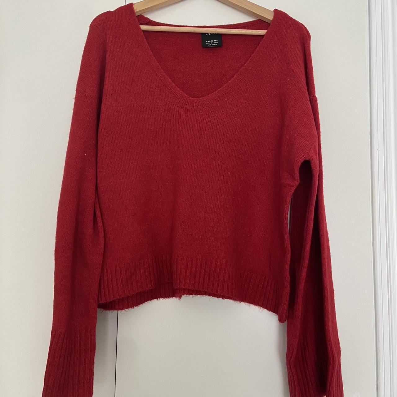 Size L/XL red cropped sweater Cute with jeans!... - Depop