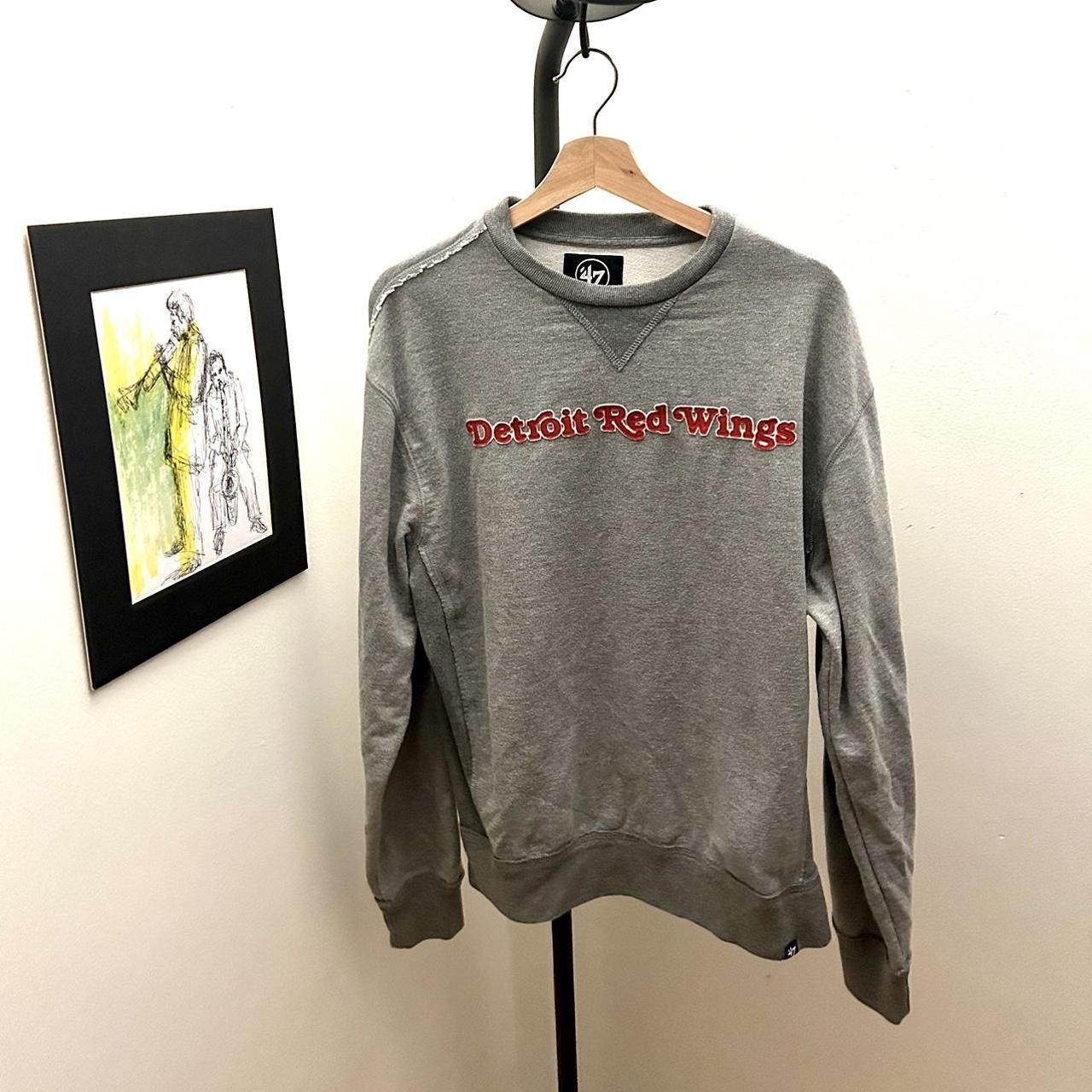 47’ brand reverse weave Detroit Red Wings fleece... - Depop