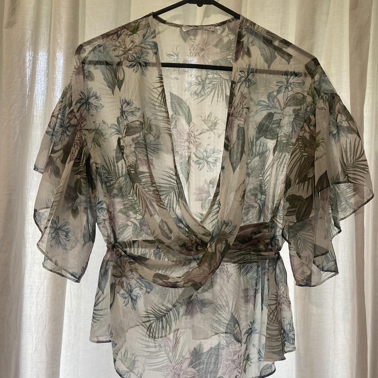 Sheike sheer peplum top, with elastic waist. The... - Depop