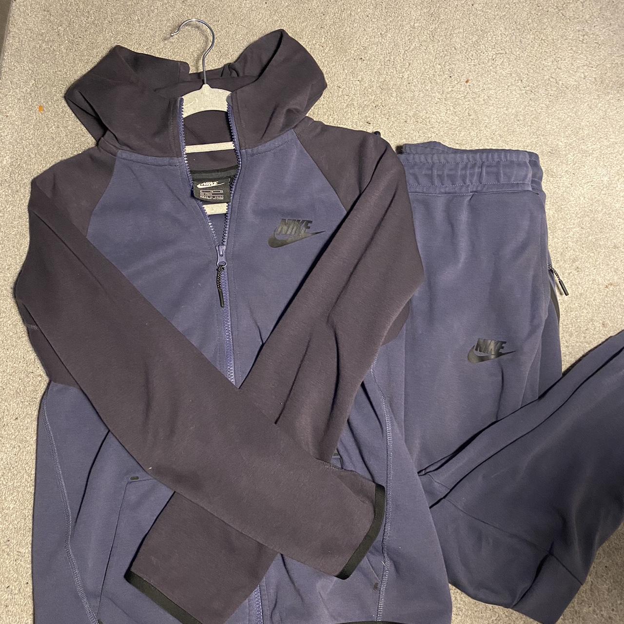 blue / purple old season nike tech fleece tracksuit... - Depop