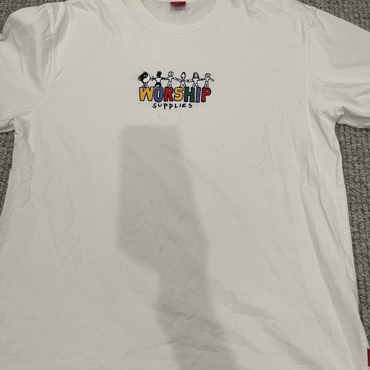 worship supplies clothing white tshirt size XL - Depop