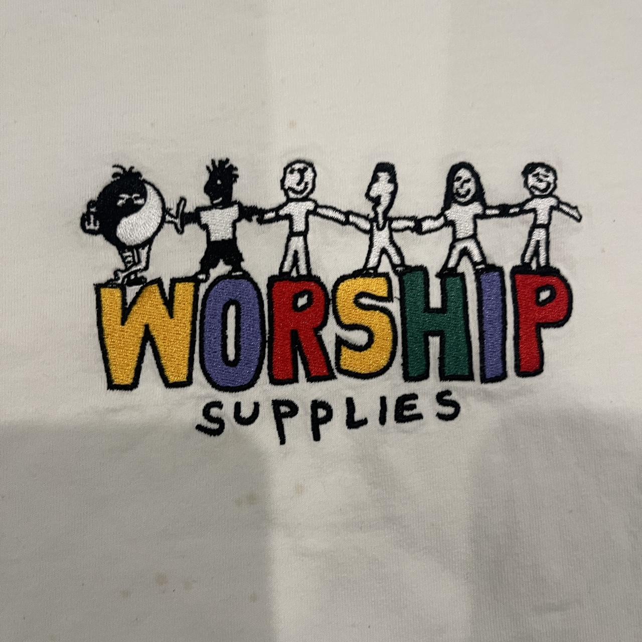 worship supplies clothing white tshirt size XL - Depop